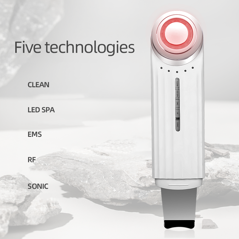5-in-1 Ultimate Face Spa Skincare Device with LED EMS RF and Ion Clean